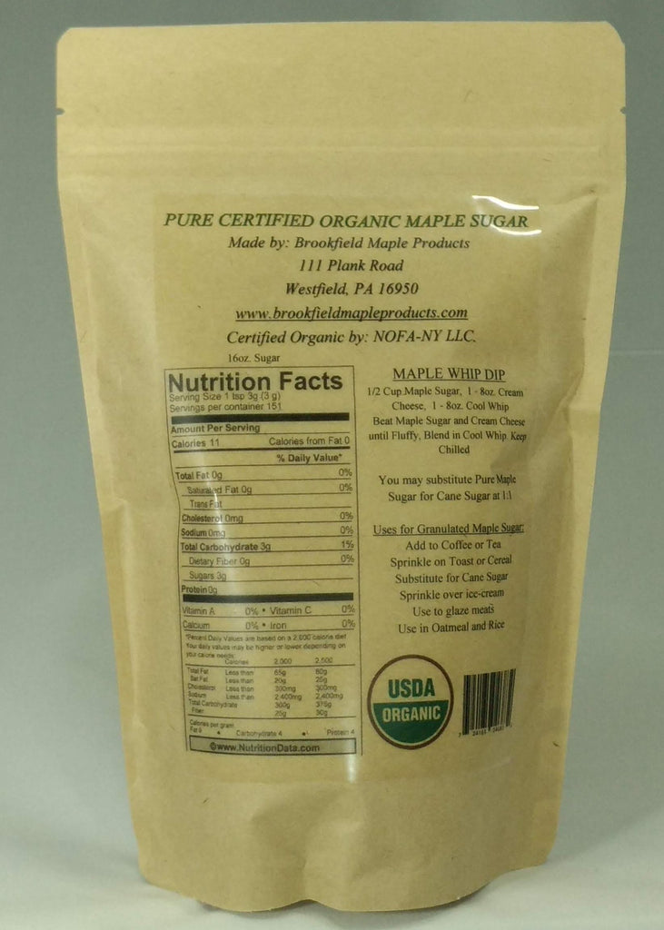 Organic Maple Sugar Bags (Choose Size) – Brookfield Maple Products